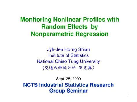 Ppt Monitoring Nonlinear Profiles With Random Effects By Nonparametric Regression Powerpoint
