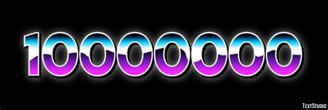 10000000 Text Effect And Logo Design Number