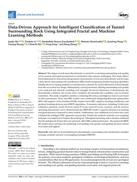 Data Driven Approach For Intelligent Classification Of Tunnel