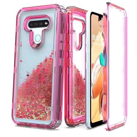 Coveron Lg K Reflect Case Liquid Glitter Military Grade Heavy Duty Full Body Clear Phone