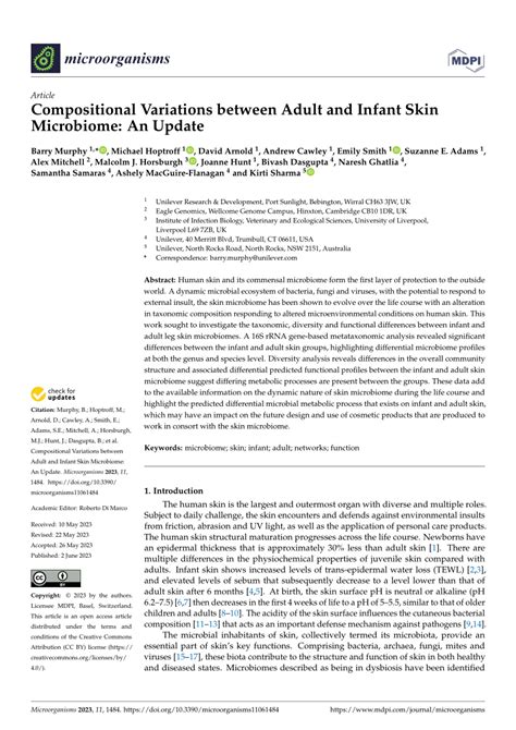 Pdf Compositional Variations Between Adult And Infant Skin Microbiome An Update