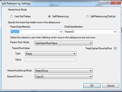 Winforms Janus Gridex Selfreferencing Setting Stack Overflow