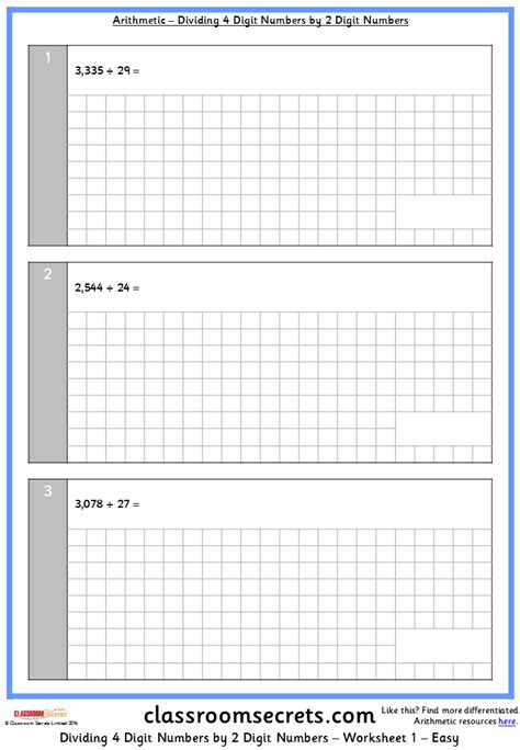Dividing Digit Numbers By Digit Numbers KS Arithmetic Test Practice Classroom Secrets