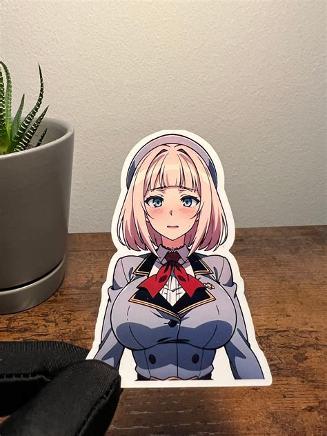 Busty Barn Cute Anime Girl Sticker School Uniform Etsy