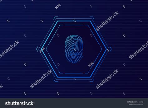 Scan Fingerprint Cyber Security Password Control Stock Vector Royalty Free 1875116740