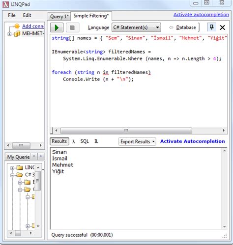 Linqpad Mehmetduran