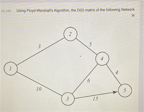 Solved 2 ﻿using Floyd Warshalls Algorithm The D0