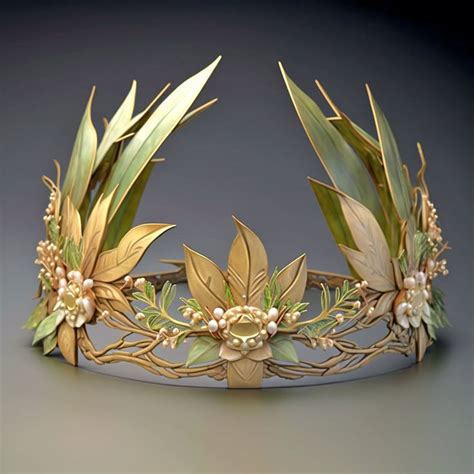 Nature Crown Drawing Lotus Crown Intricate Crown Goddess Core