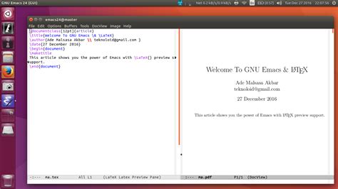 Setup Gnu Emacs For Latex Preview Pane In Ubuntu