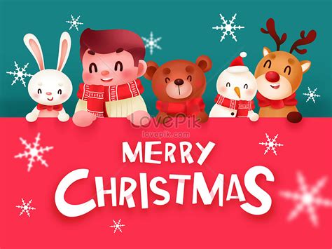 메리 크리스마스 귀여운 일러스트 일러스트 무료 다운로드 Lovepik