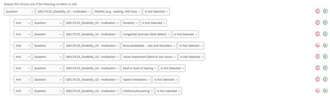 display logic on multi select question options value xm community