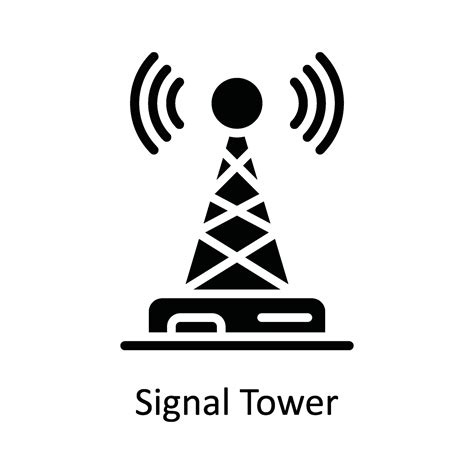 Signal Tower Vector Solid Icon Design Illustration Network And Communication Symbol On White