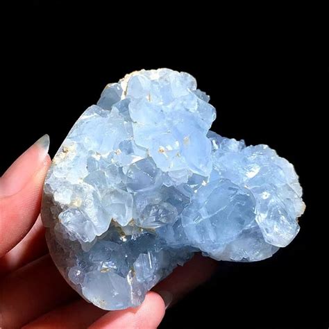 Natural Celestite Crystal Clusters High Quality Blue Celestite Druze