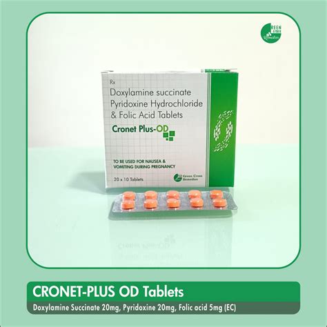 cronet plus od tablet doxylamine pyridoxine folic acid green cross remedies