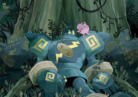 Jigglypuff And Golurk Pokemon Drawn By Chikafuji Danbooru