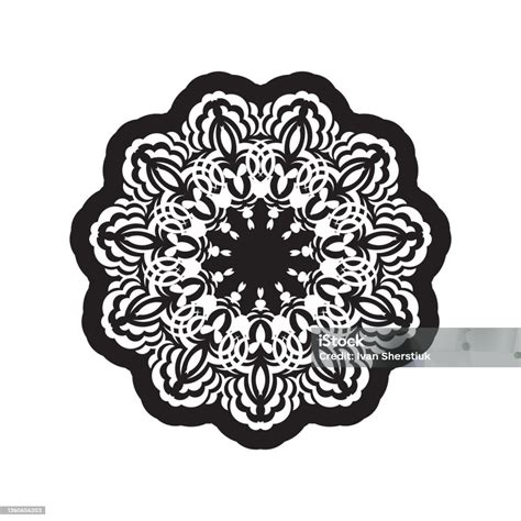 흰색 배경에 검은 만다라 메뉴 인쇄 및 엽서에 적합합니다 벡터 일러스트레이션 0명에 대한 스톡 벡터 아트 및 기타 이미지 0명 꽃 식물 꽃잎 Istock