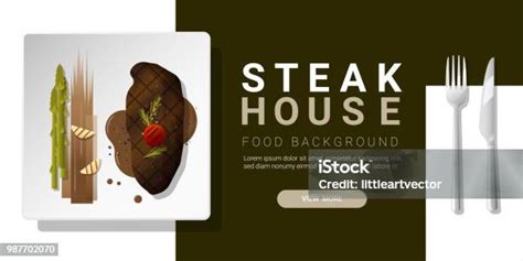 구운된 쇠고기 스트립 허리 스테이크와 향신료 일러스트 레이 션 벡터 음식 배경 접시에 봉사 0명에 대한 스톡 벡터 아트 및 기타