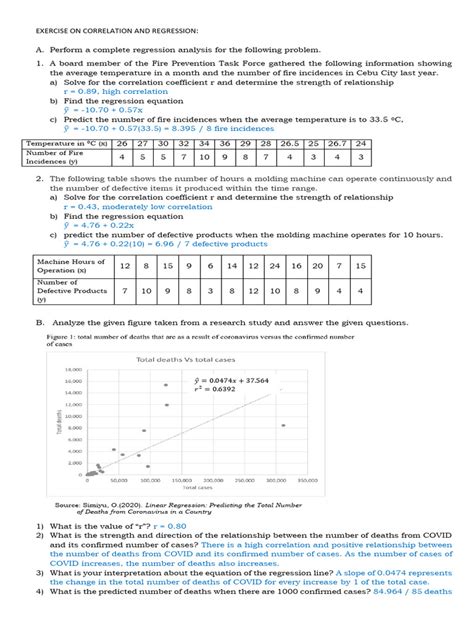 Exercise On Correlation And Regression Download Free Pdf Regression