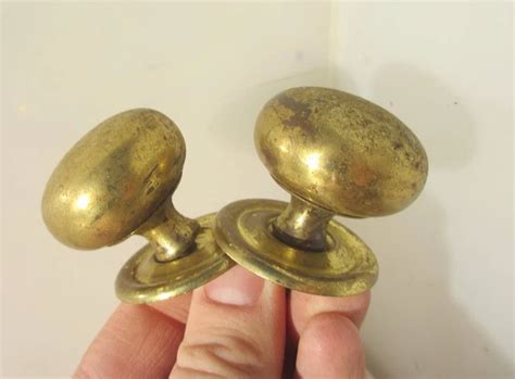 Vintage Brass Cabinet Knobs Drawer Handles Pull Old Cupboard Antique Plates £1000 Picclick Uk