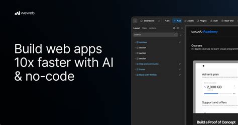 Weweb：ai无代码平台 Web应用构建 生产级应用 快速开发 零代码