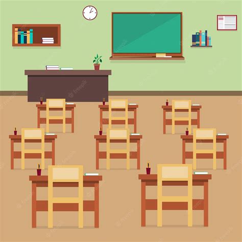 Premium Vector Empty School Class Room Interior