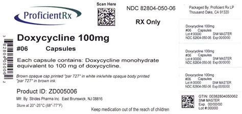 Doxycycline Capsules Usp Rx Only