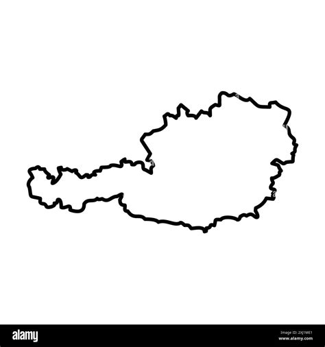 Map Of Austria Icon Linear Logo Mark Set Collection In Black And White For Web Stock Vector