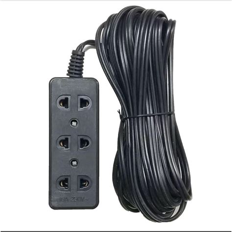 Black Power Socket Wire Extension 2 3 4 Gang 5 Meter Wire Cord Shopee Philippines