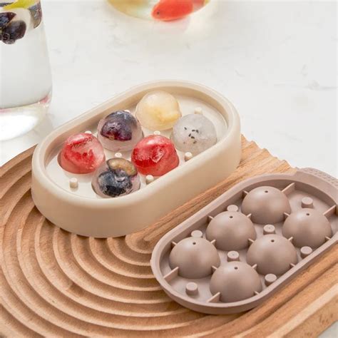 Dropship Ice Cube Mold Silicone With Lid Creative 6 Grids Round Ice