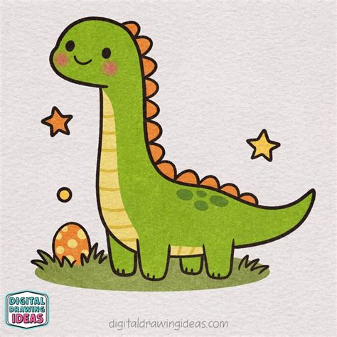 How To Draw A Dinosaur Digital Drawing Ideas