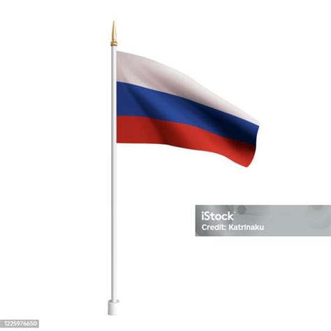 벡터 현실적인 러시아 플래그입니다 3d 흔들리는 플래그 섬유입니다 제품 배너 전단지 인증서 및 엽서용 템플릿입니다 그림 3차원 형태에 대한 스톡 벡터 아트 및 기타 이미지