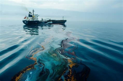 Ocean Oil Spill Disaster Premium Ai Generated Image