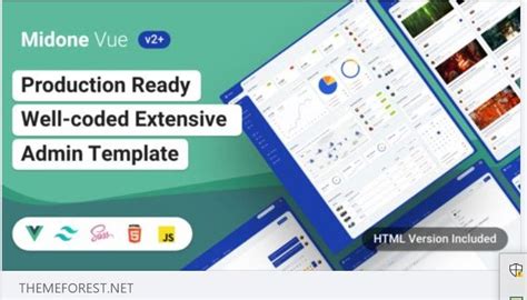 Midone Tailwind CSS Vuejs 3 Admin Dashboard Template HTML Version