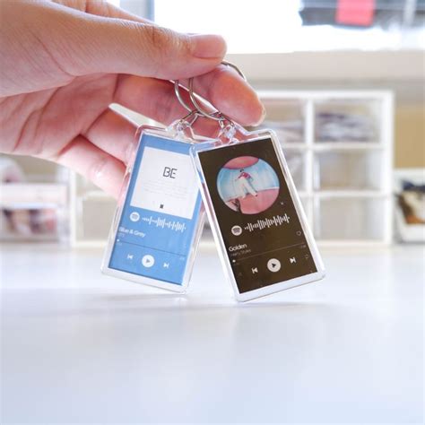 Custom Spotify Keychain Spotify Album Cover Unique Keychains Customized Photo Ts Cute