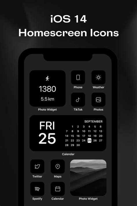 Ios 15 App Icons 75 Minimalist Dark Theme Icons Etsy