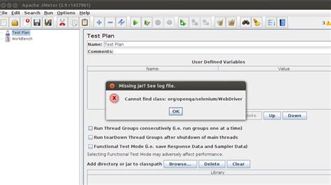 Getting Error Even After Including Webdriver Jar In Jmeter Software