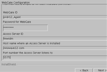 10g WebGate Installation With OAM 11g Access Server ID Port And