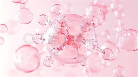 分子结构ai数字艺术 分子3d渲染科技感透明分子结构气泡粉色梦幻背景插画 Ai立体元素免费下载 Png格式 4368像素 编号71880962 千图网