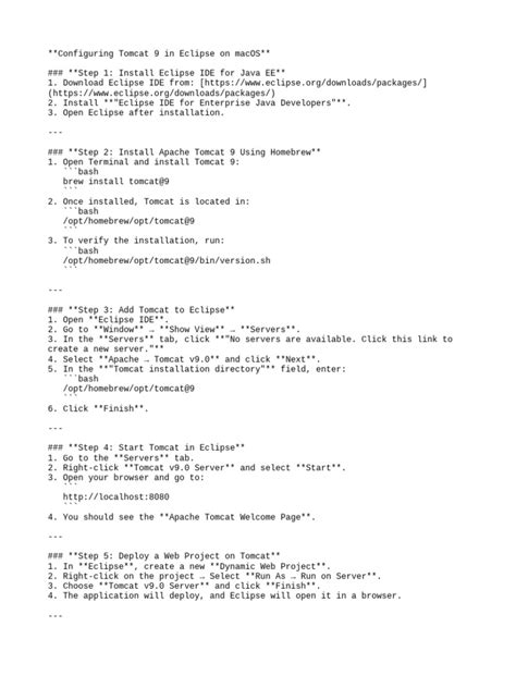 How To Config Tomcat In Eclipse Pdf Eclipse Software Computing