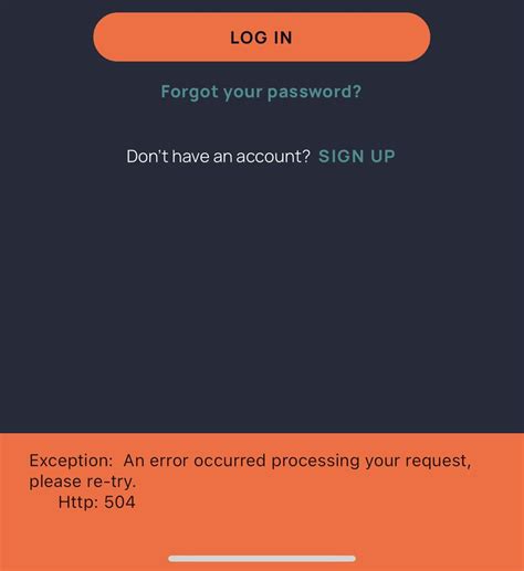 504 Error When Logging In For Ios App Rcronometer