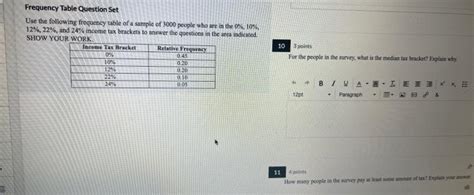 Solved Frequency Table Question Set Use The Following Chegg
