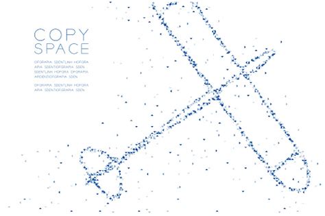 추상적인 기하학적 낮은 다각형 사각형 상자 픽셀 및 삼각형 패턴 글라이더 비행기 모양 비즈니스 여행 컨셉 디자인 블루 컬러 그림 복사 공간 벡터 Eps 10 흰색 바탕에 0