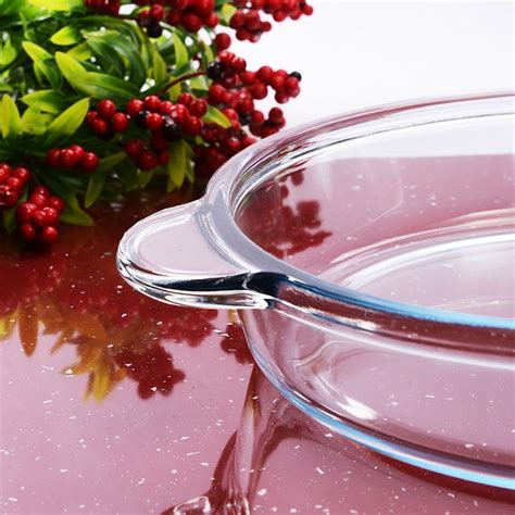 Кругла скляна форма для запікання з ручками 25 5см Borcam жароміцний