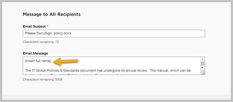 insert recipient name in the email body while using the bulk sending