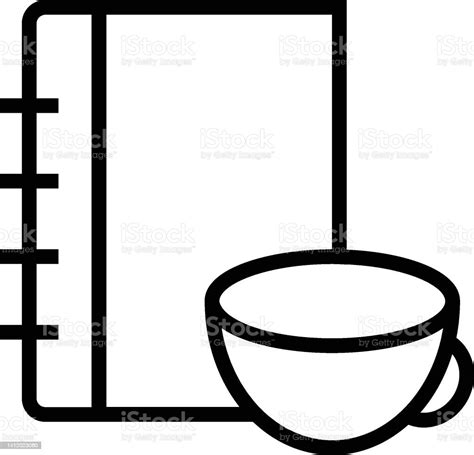인터넷 페이지 응용 프로그램 상점 등에 적합한 현대 개요 표지판 편집 가능한 획 빈 표지가있는 책 또는 일기 옆에있는 차 한