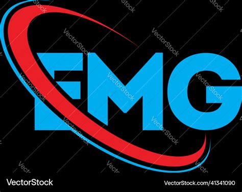 emg logo letter letter logo design royalty free vector image