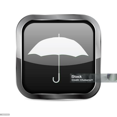 검은 색 사각형 3d 버튼입니다 우산 표지판 0명에 대한 스톡 벡터 아트 및 기타 이미지 0명 3차원 형태 검은색 Istock