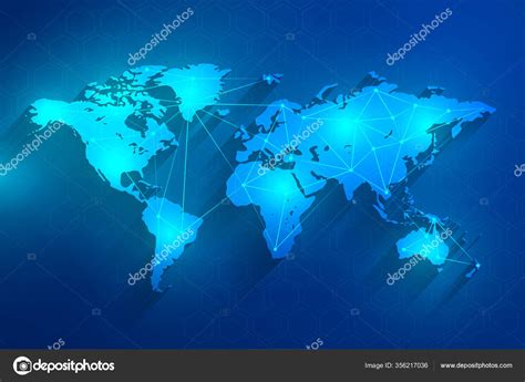 Global Network Connection Blue Background Vector Illustration Eps File Stock Vector By