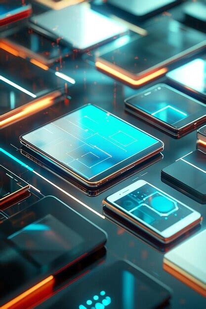 A High Tech Gadget Showcase Mockup With Various Premium Ai Generated Image