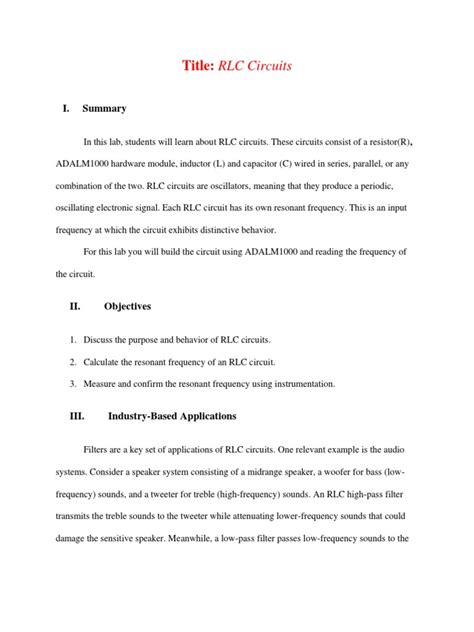 engr 120 rlc circuits pdf electronic filter resonance